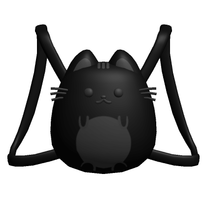 cute kawaii kitty black round backpack 1.0 | Roblox Item - Rolimon's