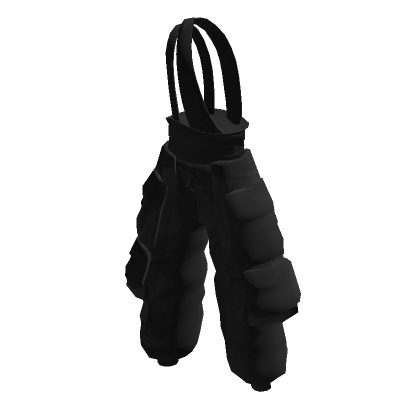 Bunched Suspenders/Black Baggy Techwear Pants | Roblox Item - Rolimon's
