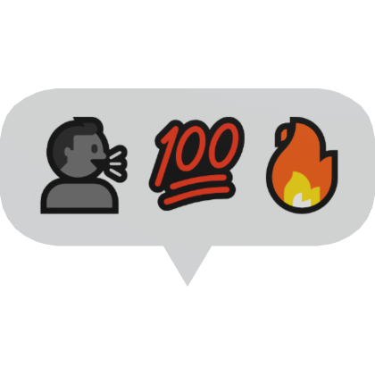 Chat bubble that says "🗣️ 💯 🔥" | Roblox Item - Rolimon's
