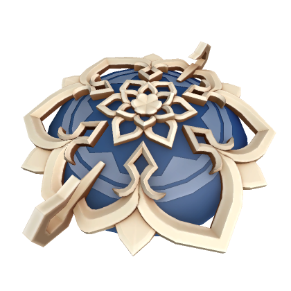 Blue Stylized Kasa Hat Accented with Gold | Roblox Item - Rolimon's