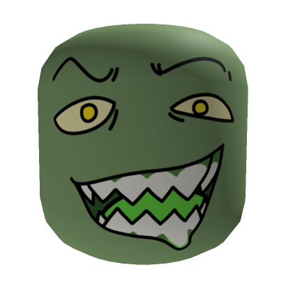 Smug Evil Zombie Face [Moss Green] | Roblox Item - Rolimon's
