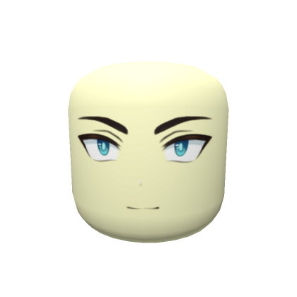 Icy Anime Face Head - Blue Eyes Mask Pastel Yellow | Roblox Item ...