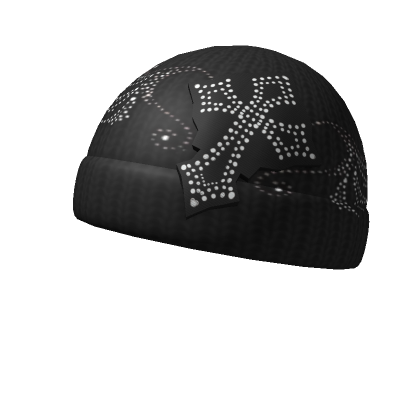 Y2K Black Rhinestone Cross Beanie | Roblox Item - Rolimon's