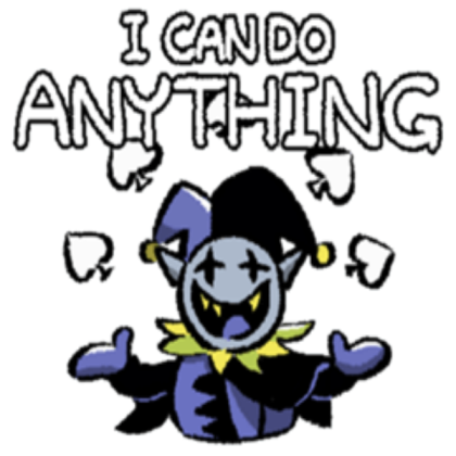 DELTARUNE - I CAN DO ANYTHING | Jevil Sticker