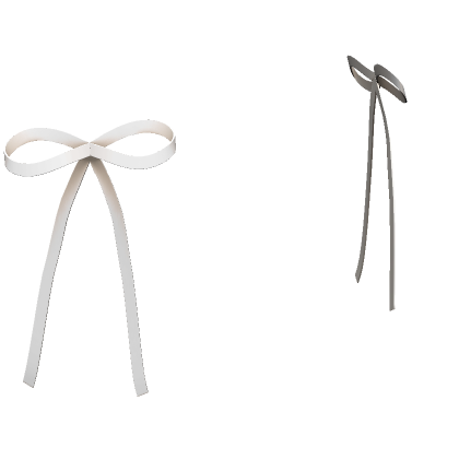 Long Double Hair Ribbons in White | Roblox Item - Rolimon's