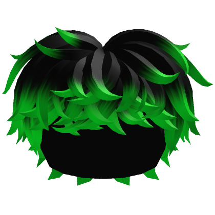 Black and Green Messy Hair | Roblox Item - Rolimon's