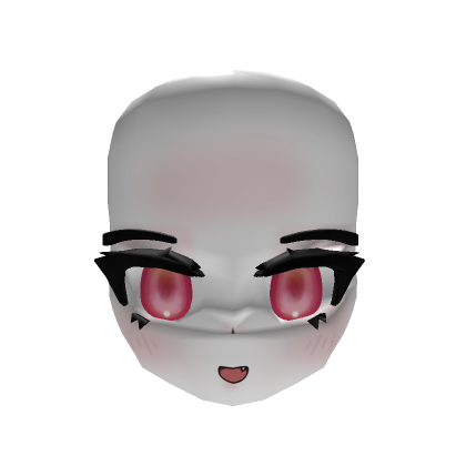 (Red) Smug Goth Anime Girl Head - White | Roblox Item - Rolimon's