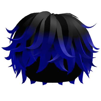 Black to Blue Fluffy Messy Boy Hair | Roblox Item - Rolimon's