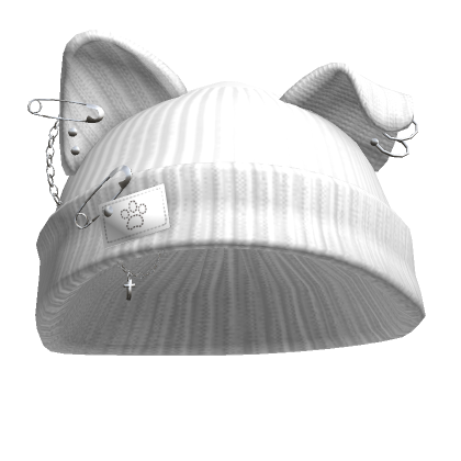 Y2K Punk Cat Beanie(White) | Roblox Item - Rolimon's