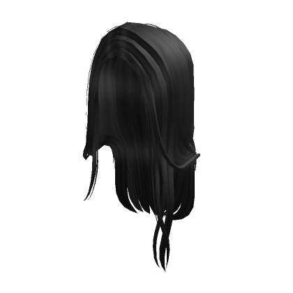 Flowy Straight Hair - Black | Roblox Item - Rolimon's