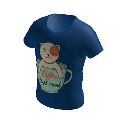 Threadless Cat Coffee Right meow T-Shirt | Roblox Item - Rolimon's