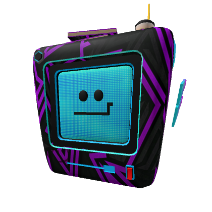 Retro Robot Head (Purple Neon) | Roblox Item - Rolimon's