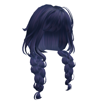 Grunge wolf hair Messy Braids Navy Blue | Roblox Item - Rolimon's
