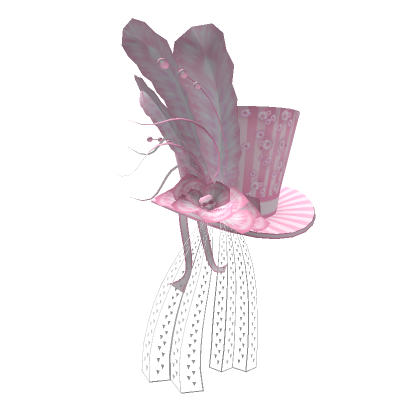 Feathers & Pearls Victorian Top Hat in Pink | Roblox Item - Rolimon's