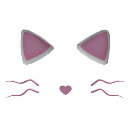 Cute White Cat Kawaii Heart Face Filter | Roblox Item - Rolimon's