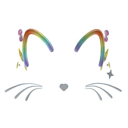 Kawaii Cute Rainbow Cat Face Filter | Roblox Item - Rolimon's