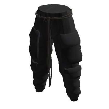 Black/Long String Baggy Techwear Pants | Roblox Item - Rolimon's