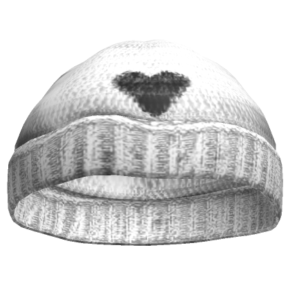 Distressed Knit Black Heart Beanie | Roblox Item - Rolimon's