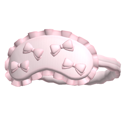 cutesy bows fluffy sleep mask (pink) | Roblox Item - Rolimon's