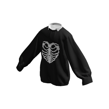Oversized Heart Rib Cage Y2K Sweater | Roblox Item - Rolimon's