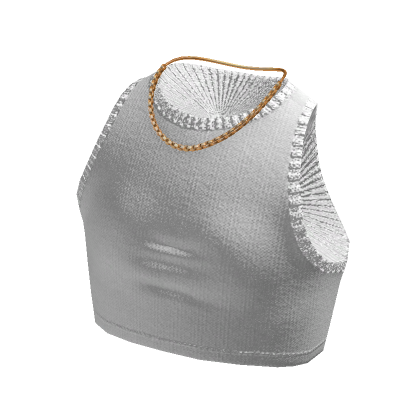Ribbed Tank Crop Top Gold Chain Necklace White | Roblox Item - Rolimon's