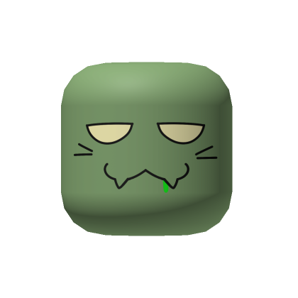 Chill Zombie Cat Face [Moss Green] | Roblox Item - Rolimon's