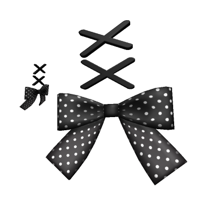 pinzas de pelo de doble cinta de polkadot negro - Roblox
