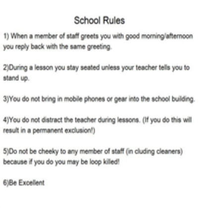 Roblox school rules poster!