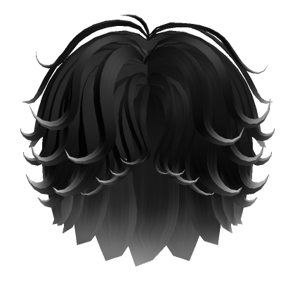 Messy Emo Middle Part Boy Hair in Black & White | Roblox Item - Rolimon's
