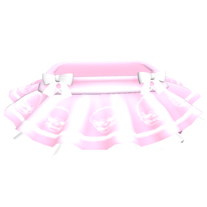 🎃 Mini Ruffle Skirt / Skull & Halloween Bow Pink | Roblox Item - Rolimon's