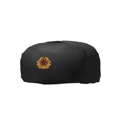 Dark Gray and Black Soviet Star Fluffy Ushanka | Roblox Item - Rolimon's