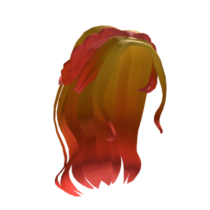 Long Braided Ombre Lava Hair | Roblox Item - Rolimon's