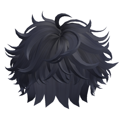 푹신한 지저분한 머리(블루 블랙) - Roblox