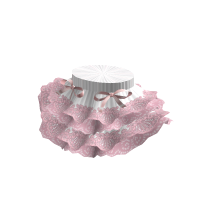 Ruffle Ribbon Lace Skirt White Pink | Roblox Item - Rolimon's