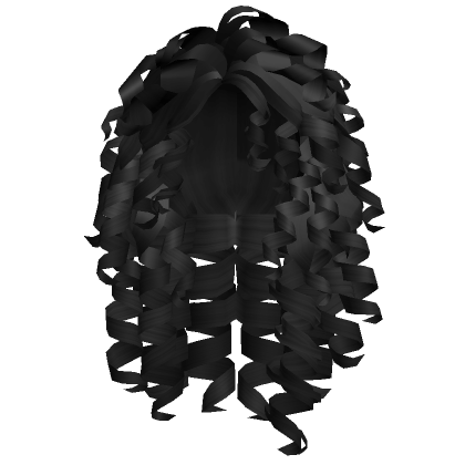 Cabelo encaracolado fofo (preto) - Roblox
