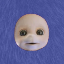 Realistic teletubbie face (blue)