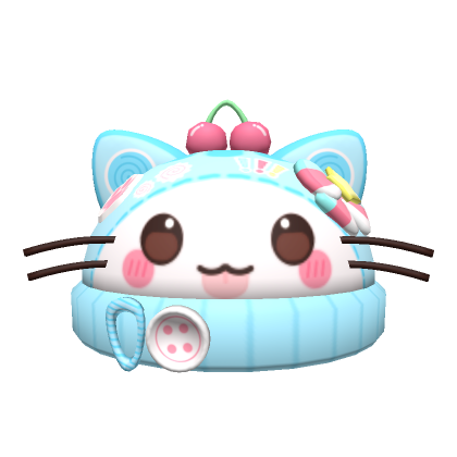 Kawaii Cutesy Cherry Kitty Blue Beanie | Roblox Item - Rolimon's