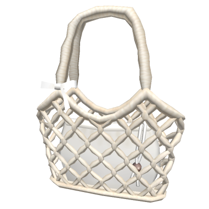 Crochet Tote Bag w/ Mini Pouch in Beige (3.0) | Roblox Item - Rolimon's