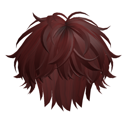 푹신한 Anime Boy Hair(진한 빨강) - Roblox