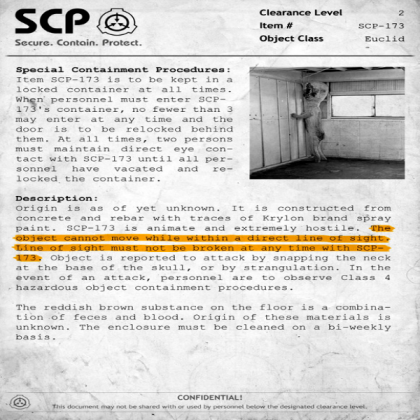 SCP Containment Breach: SCP-173 Document