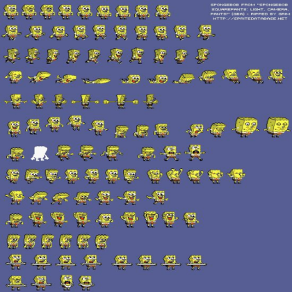pixel spongebob sprite sheet