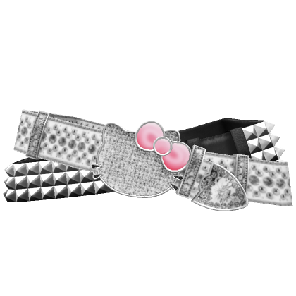 Y2K Studded Double Kitty Rhinestone Belt | White/B | Roblox Item ...