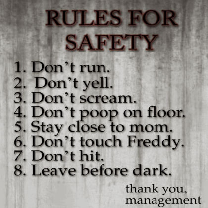 FNaF 1 Rules For Safety Page Aged