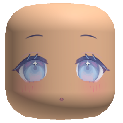 soft kawaii chibi innocent blush anime face | Roblox Item - Rolimon's