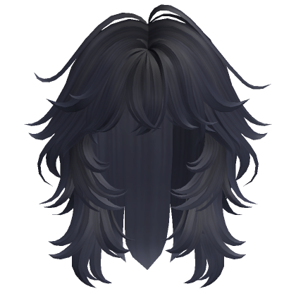 Corte Lobo Fluffy Preto Azul - Roblox