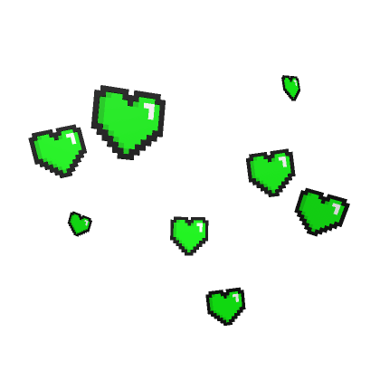 Green Retro 8-Bit Pixel Hearts Aura | Roblox Item - Rolimon's