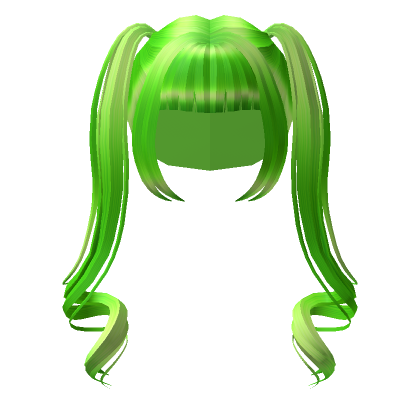 Neon Green Long Kawaii High Pigtails's Code & Price - RblxTrade