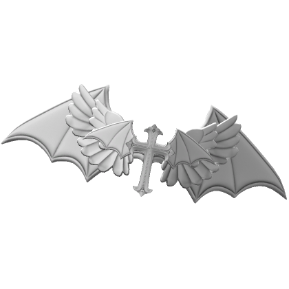 Clip de pelo de cruz blanca con alas - Roblox