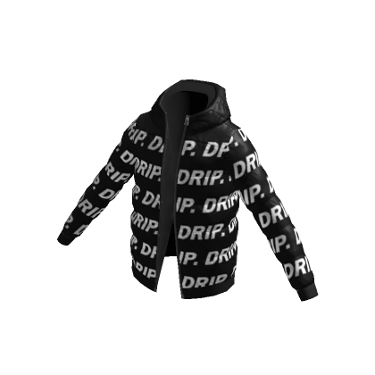 Black Drip Hooded Puffer Jacket | Roblox Item - Rolimon's