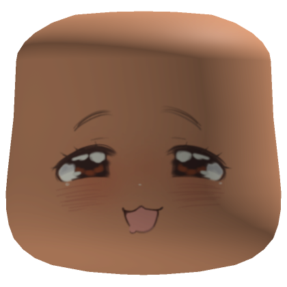 Cute Happy Anime Cheeks Head Nougat Skin Tone | Roblox Item - Rolimon's
